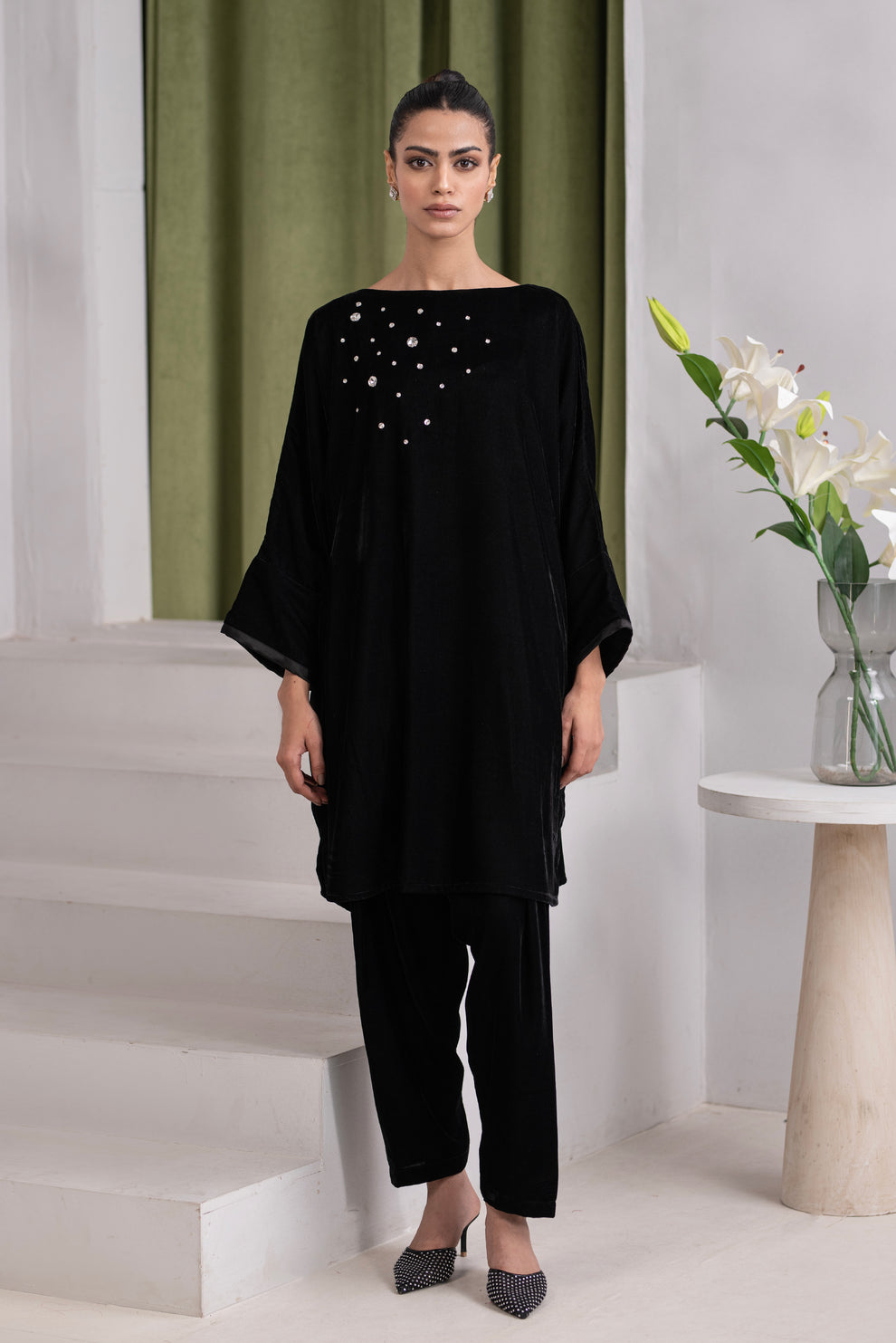 Starlet Black | Velvet Co-ords – Mariam Aziz